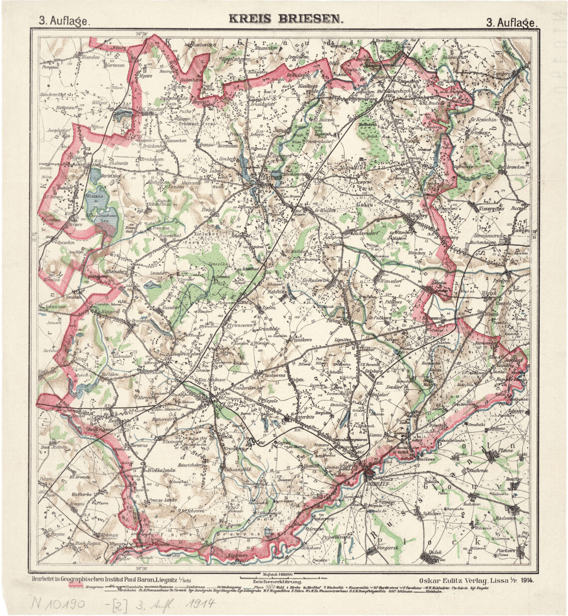 Karte vom Kreis Briesen - Rechenberg Historia